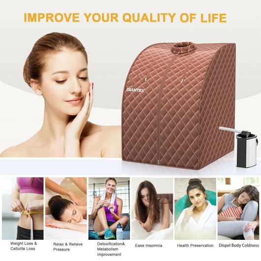 Portable Personal Steam Sauna Spa with 3L Blast-proof Steamer Chair ...